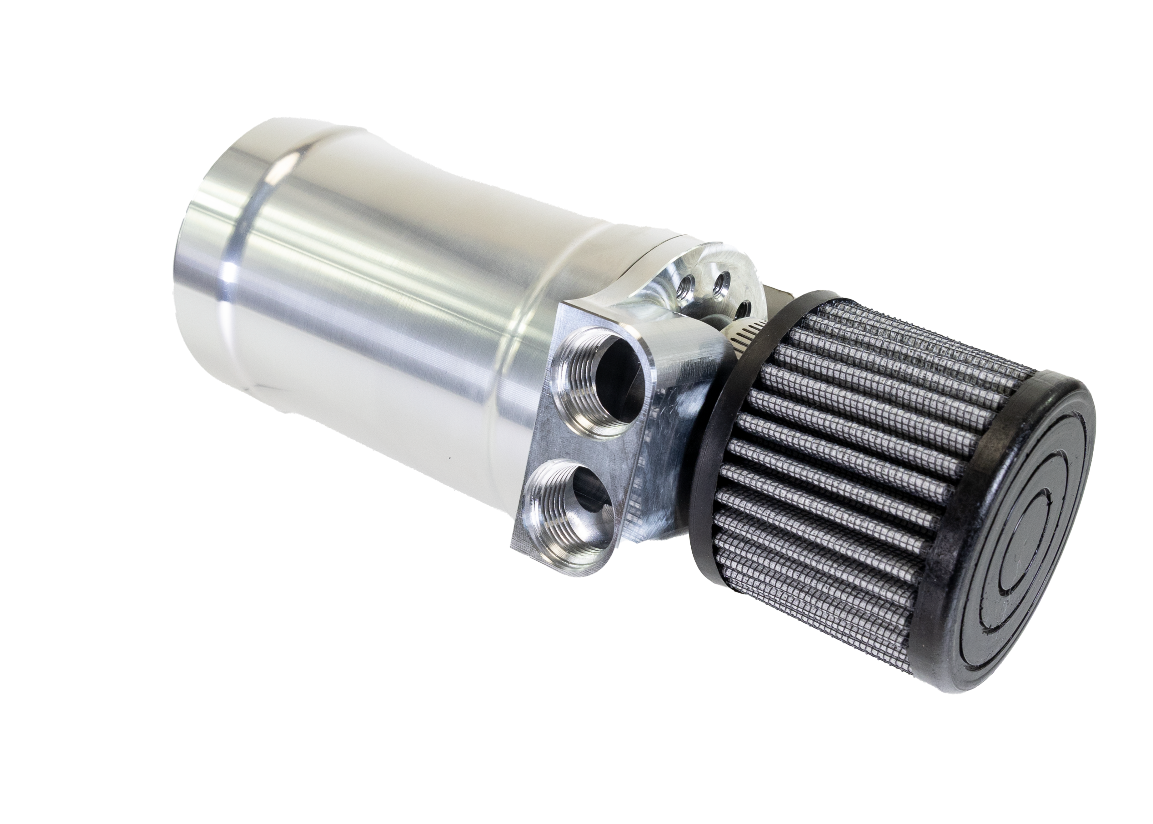 Motion Raceworks Top Loader Billet Oil Catch Can Bare Aluminum ( Dual