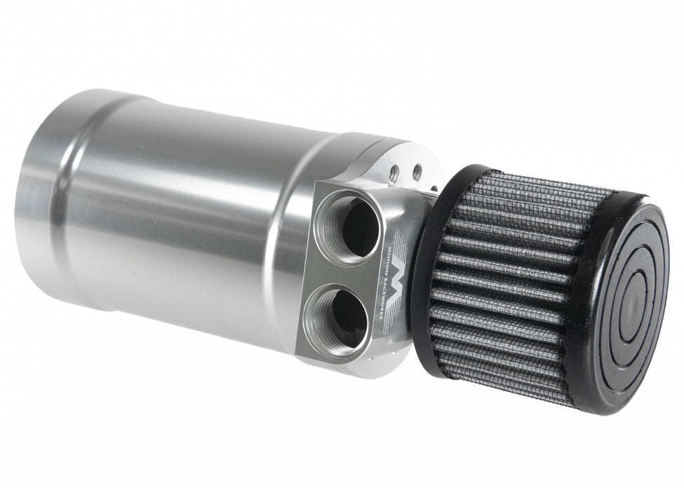 Motion Raceworks Top Loader Billet Oil Catch Can Clear Anodized ( Dual