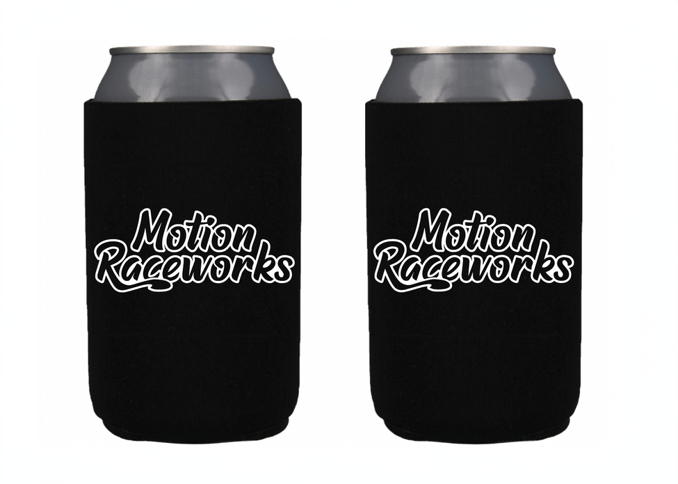 Black Motion Logo Retro Koozie – Motion Raceworks