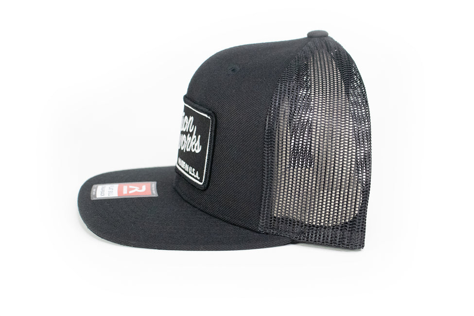 Motion Heritage Flat Bill Hat Black/Black Snapback – Motion Raceworks