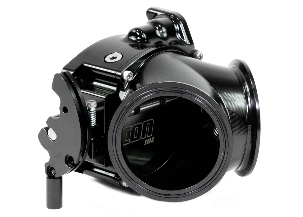 ICON 102/105mm Cable Drive Throttle Body (Black) w/ Interchangeable Co ...