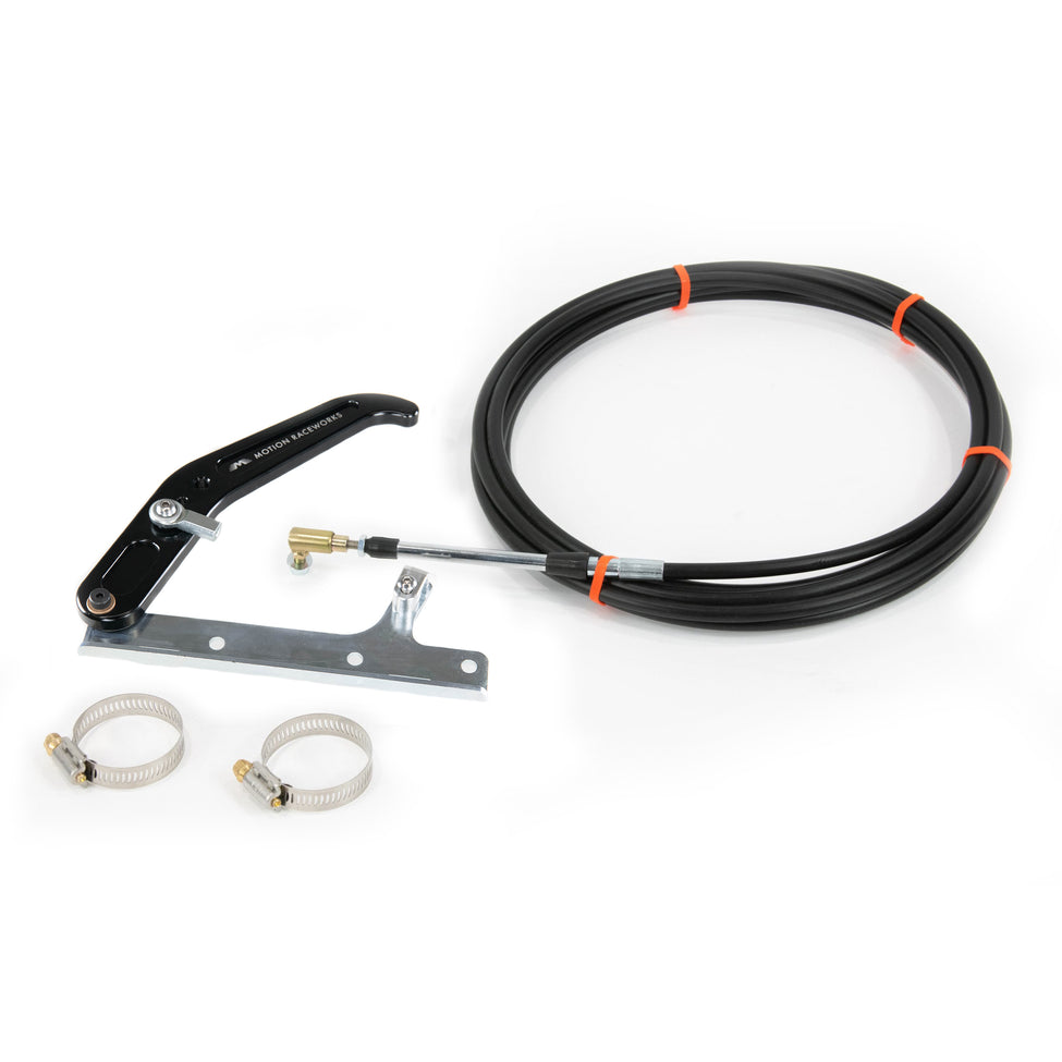 Motion Raceworks Black Billet Parachute Handle Release Lever & Cable M