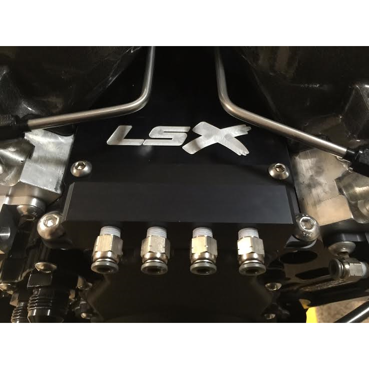 LS1 Vacuum/Boost Billet Aluminum Distribution Block w/ Valley Cover Br ...